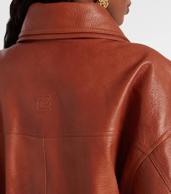Magda Butrym Leather Blouson Jacket - Orange