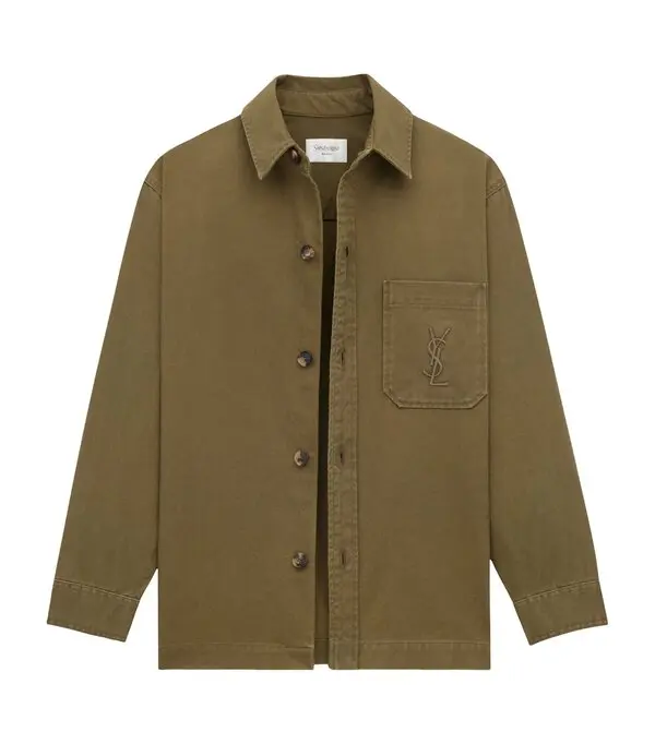 Saint Laurent Cotton Gabardine Overshirt - Beige
