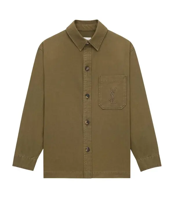 Saint Laurent Cotton Gabardine Overshirt - Beige