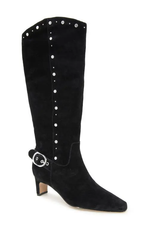 Splendid Studded Suede Boots - Black