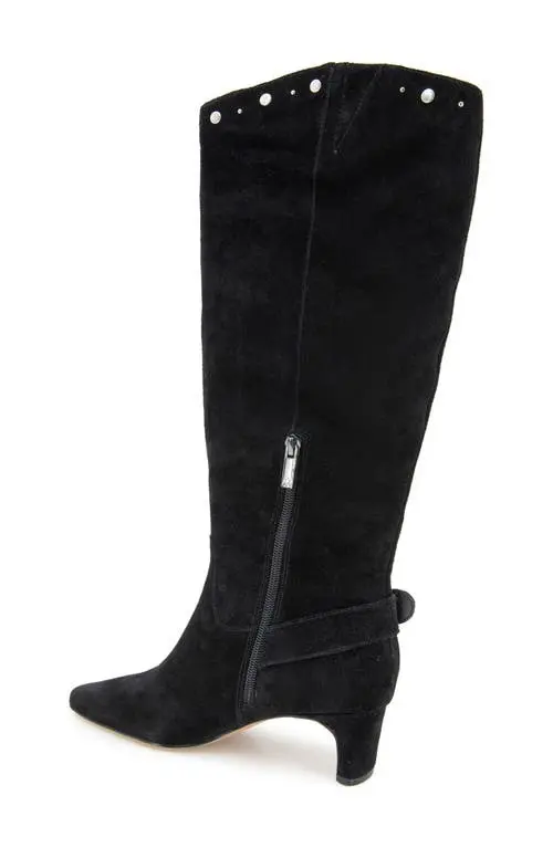 Splendid Studded Suede Boots - Black