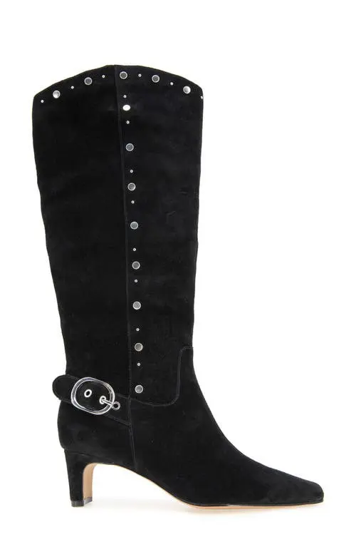 Splendid Studded Suede Boots - Black