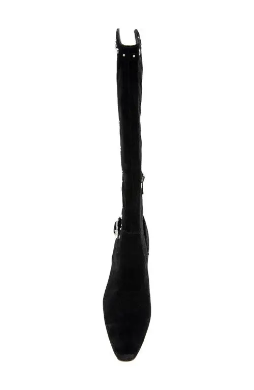 Splendid Studded Suede Boots - Black
