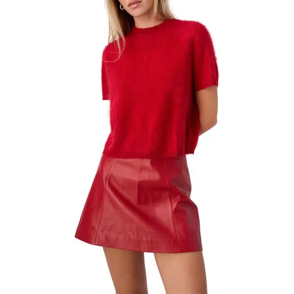 Cami Nyc Eugeny Short Sleeve Cashmere Sweater - Poppy