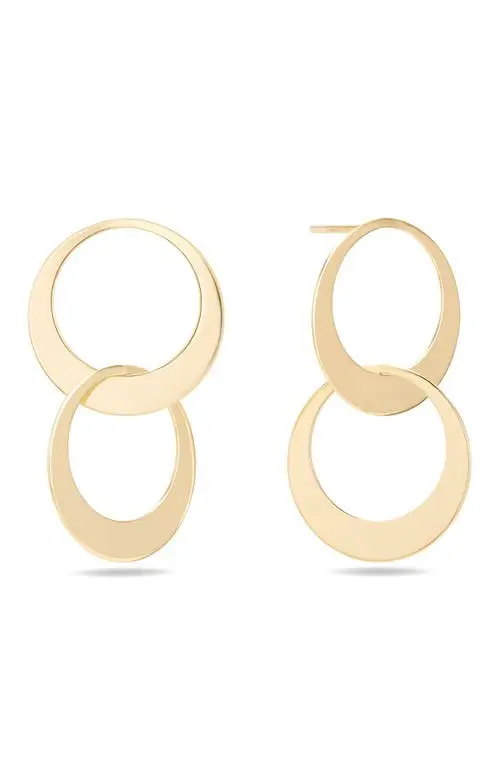 Lana Jewelry 14k Gold Double Interlocking Hoop Earrings - Yellow Gold