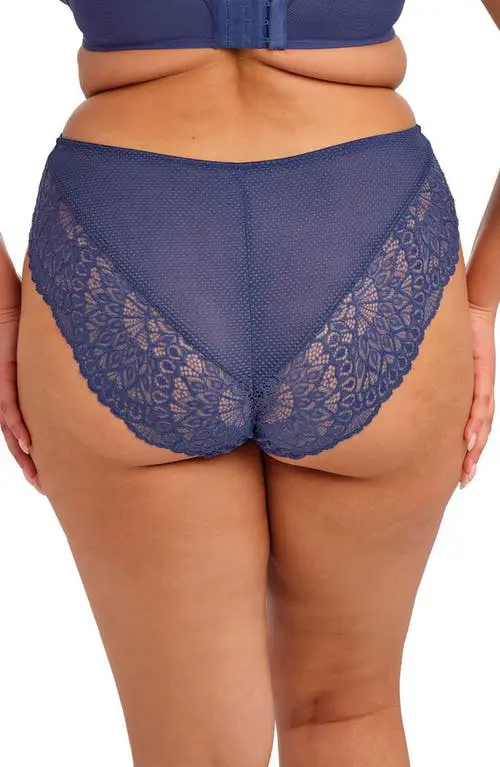 Elomi Tiernie Lace Trim Mesh Briefs - Denim