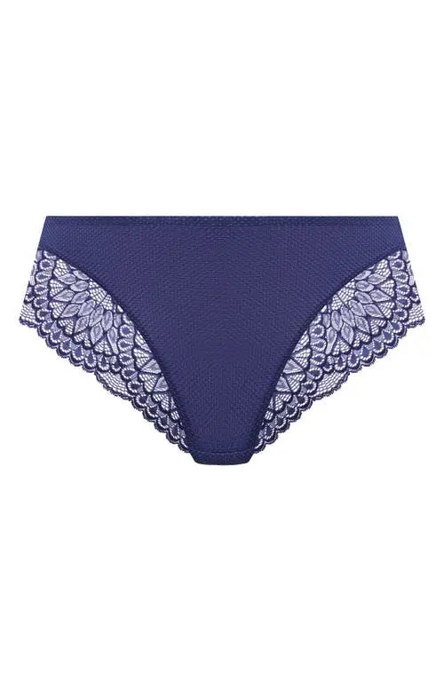 Elomi Tiernie Lace Trim Mesh Briefs - Denim