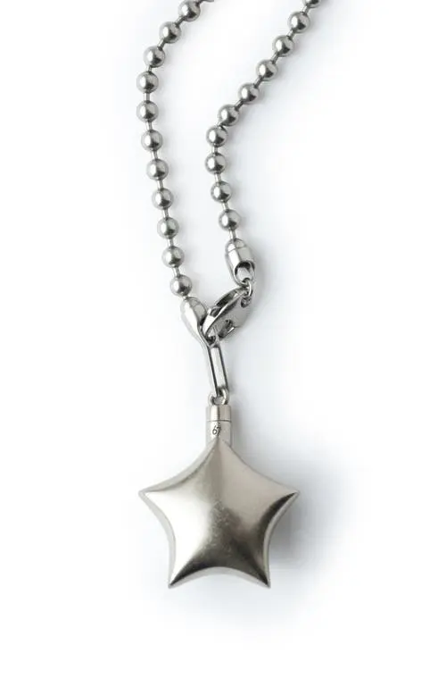 67JEWELRY Puffed Star Chain Necklace - Silver