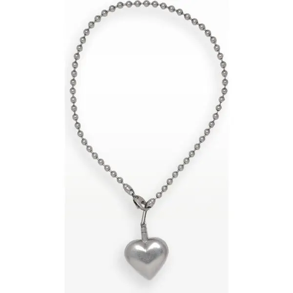 67JEWELRY Puffed Heart Sterling Necklace - Silver