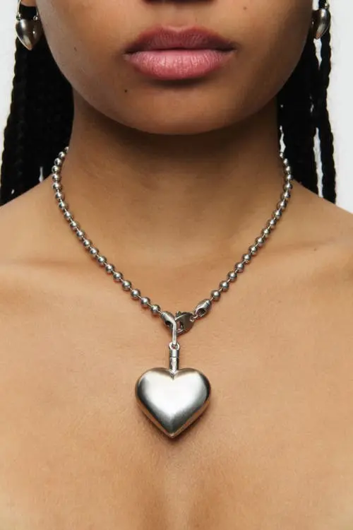 67JEWELRY Puffed Heart Sterling Necklace
