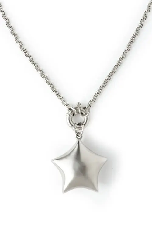 67JEWELRY Puffed Star Sterling Necklace - Silver
