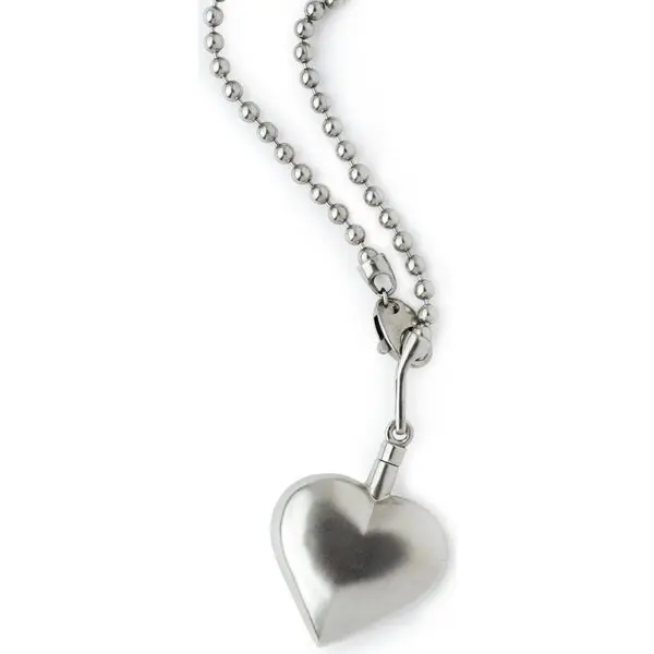 67JEWELRY Puffed Heart Necklace Ii - Silver