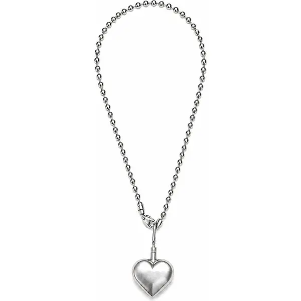 67JEWELRY Puffed Heart Necklace Ii - Silver