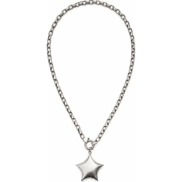 67JEWELRY Puffed Star Paperclip Necklace
