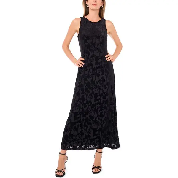 Vince Camuto Velvet Flocked Mesh Dress