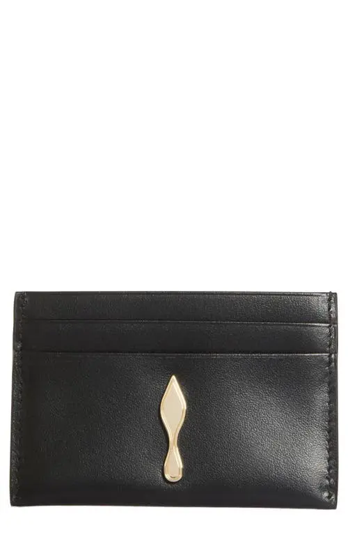 CHRISTIAN LOUBOUTIN Bettina Leather Card Case - Black/gold