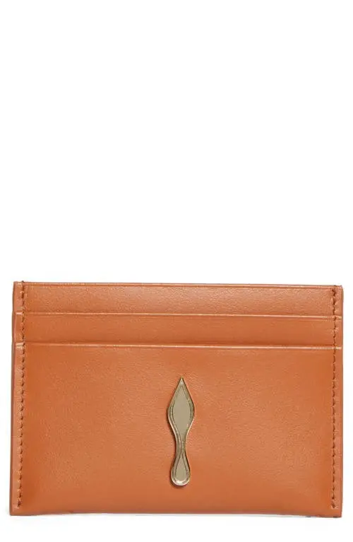 CHRISTIAN LOUBOUTIN Bettina Leather Card Case - Cuoio/gold