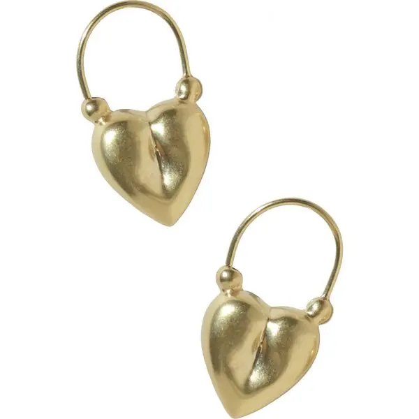 67JEWELRY Puffed Heart Vermeil Earrings - Gold