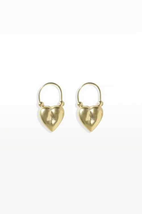 67JEWELRY Puffed Heart Vermeil Earrings