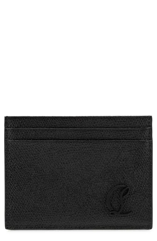 CHRISTIAN LOUBOUTIN Mooncrest Leather Card Case - Black