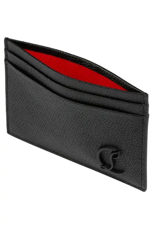 CHRISTIAN LOUBOUTIN Mooncrest Leather Card Case - Black