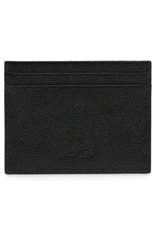 CHRISTIAN LOUBOUTIN Mooncrest Leather Card Case - Black