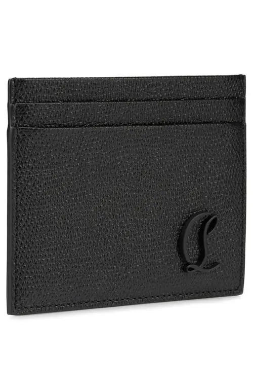 CHRISTIAN LOUBOUTIN Mooncrest Leather Card Case - Black