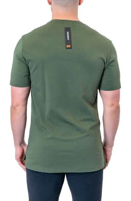 MACEOO Screbbleskull Army Embroidered Skull Stretch Cotton T-shirt