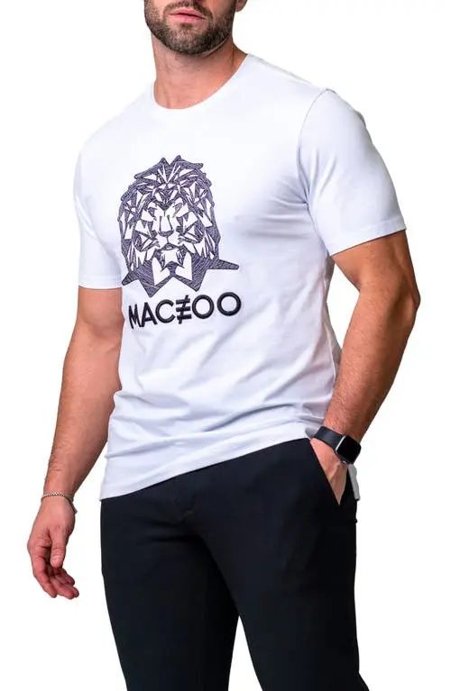 MACEOO Mightymane Embroidered Logo Stretch Cotton Graphic T-shirt