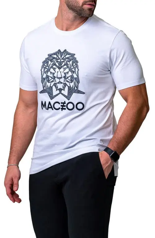 MACEOO Mightymane Embroidered Logo Stretch Cotton Graphic T-shirt