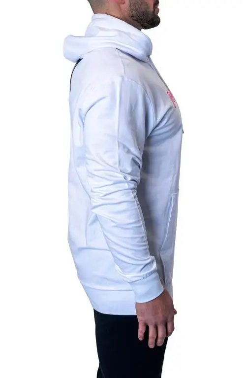 MACEOO Embroidered Logo Hoodie - White