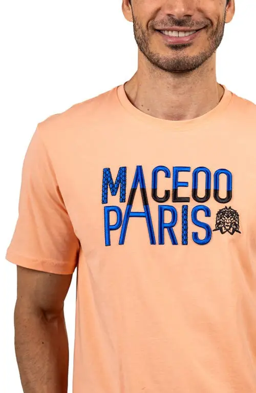 MACEOO Colossal Peach Embroidered Logo Stretch Cotton T-shirt