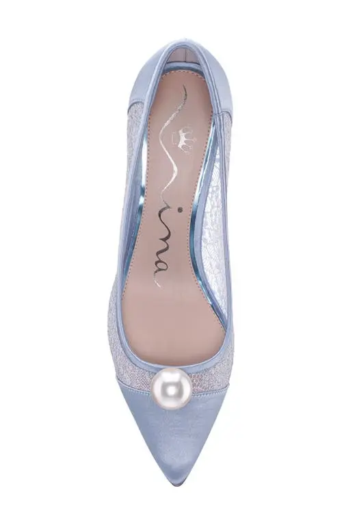 Nina Bence Pointed Toe Pumps - Icy Blue