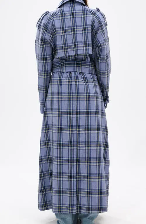 AZALEA WANG Plaid Trench Coat