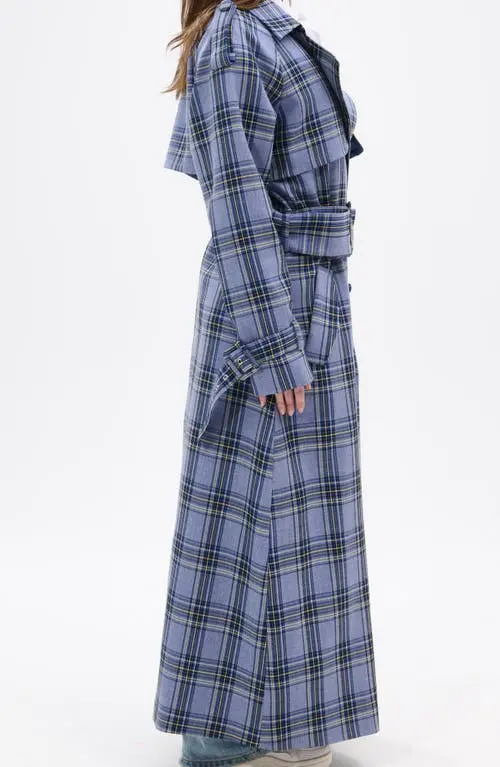 AZALEA WANG Plaid Trench Coat