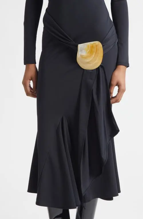 CONNER IVES Shell Belt Long Sleeve Mermaid Dress