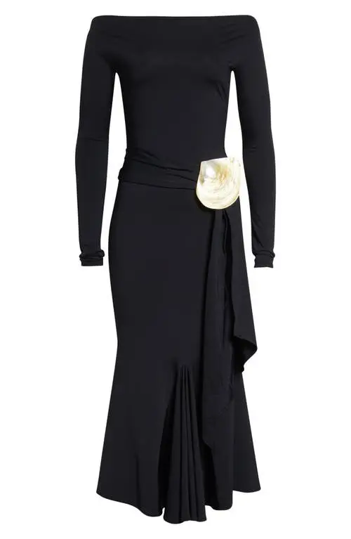 CONNER IVES Shell Belt Long Sleeve Mermaid Dress