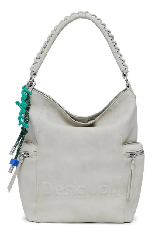 Desigual Big Faux Leather Backpack - Light Gray