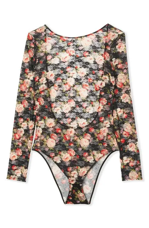 ETAM Floral Long Sleeve Bodysuit