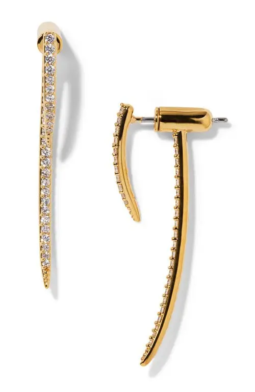 Nadri Cubic Zirconia Front/back Drop Earrings - Gold
