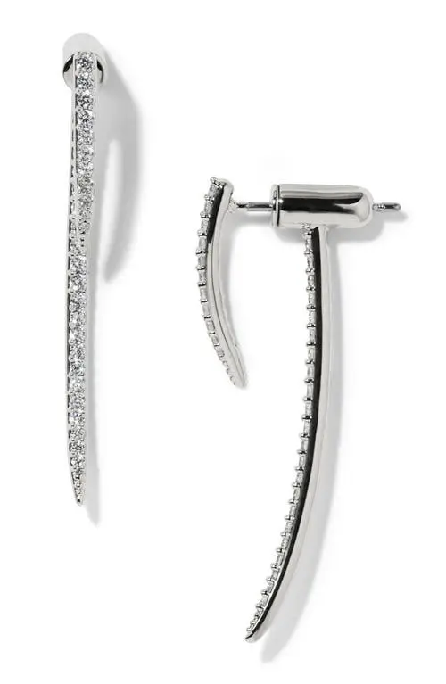 Nadri Cubic Zirconia Front/back Drop Earrings - Rhodium