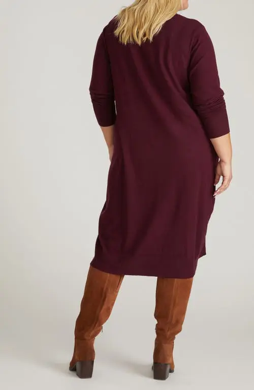 Universal Standard Everyday Long Sleeve Midi Sweater Dress - Gamay