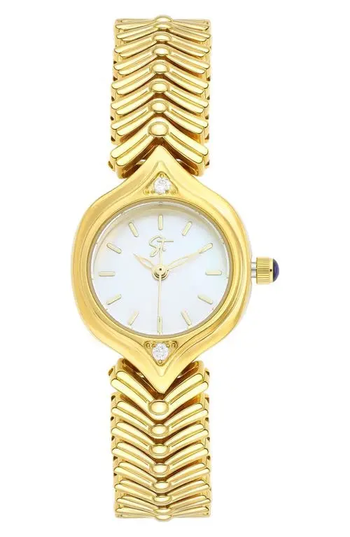 ST. MORAN Herringbone Bracelet Watch - Gold