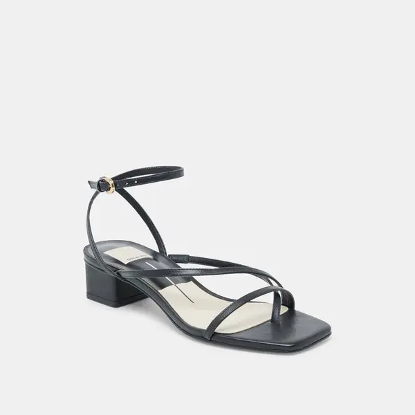 DOLCEVITA Karlos Strappy Sandals - Black Leather