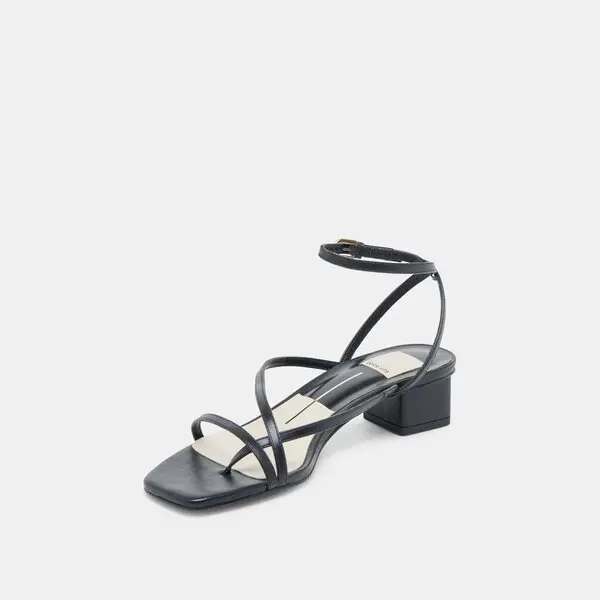 DOLCEVITA Karlos Strappy Sandals - Black Leather