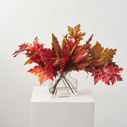 DARBY CREEK TRADING Mixed Fall Brown & Red Maple Leaf & Rust Astilbe - Burgundy