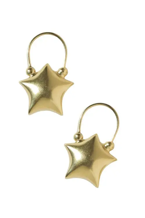 67JEWELRY Puffed Star Earrings - Gold