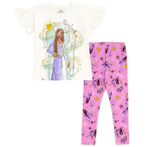 Disney Wish T-shirt & Leggings Set - White/purple
