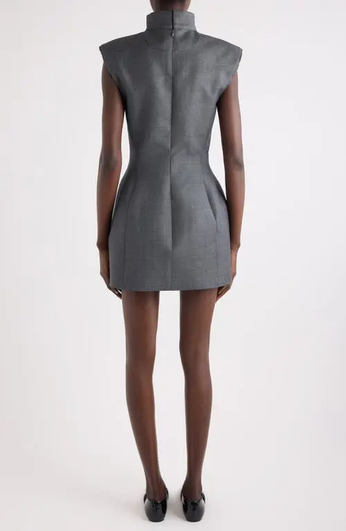 Givenchy Raw Edge Wool Sheath Dress - Grey Mix