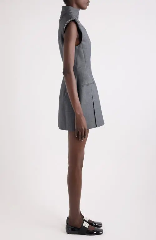 Givenchy Raw Edge Wool Sheath Dress - Grey Mix